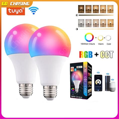 Tuya Wifibluetooth Smart Light Bulb Rgbcct E27 10w Dimmble หลอดไฟ