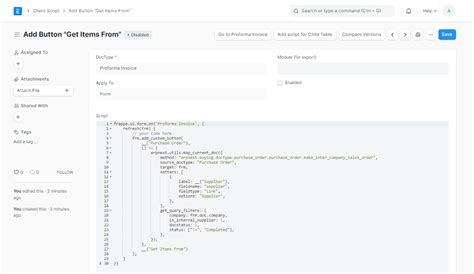 How To Add Button Get Items From In New Doctype Erpnext Frappe Forum