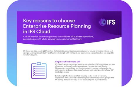 Reasons To Choose Enterprise Resource Planning Erp In Ifs Cloud Ifs Fi Solutions