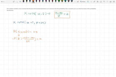 solved the random variable x has a normal distribution with standard