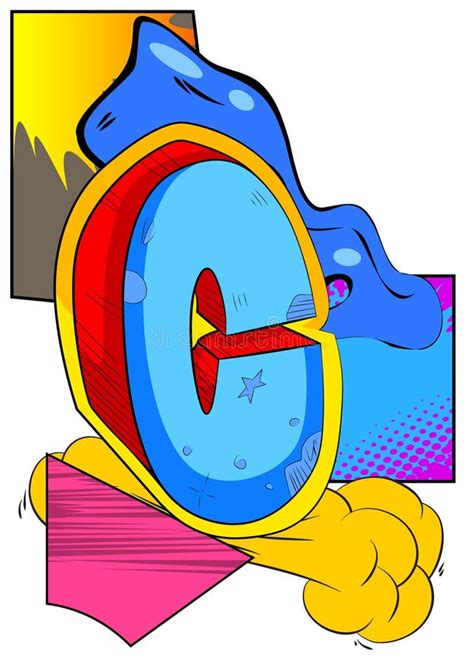 Cartoon Letter C Comic Book Alphabet Retro Vector Comics Pop Art