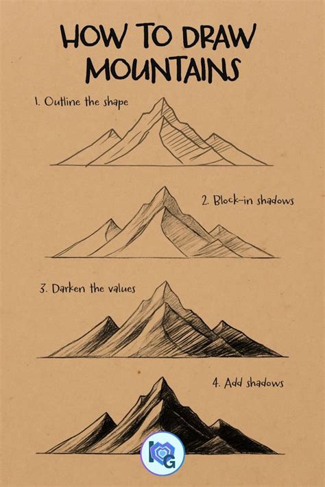 How To Draw Mountains Step By Step Tutorial