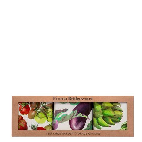 Emma Bridgewater Vegetable Garden Set Of 3 Large Square Tin Caddies
