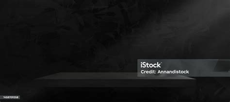 벽 시멘트 디스플레이 룸 벡터 3d 스튜디오 블랙 대리석 질감 배경 수평선 배경 부엌 거실 파노라마 배너 디자인에 대 한 금이 간 패턴과 콘크리트 선반에 그림자가 있는