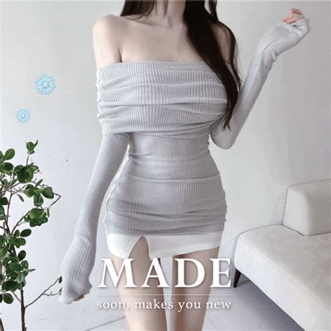 연말코디 추천 자체제작 11 눈송이 오프숄더 니트 롱티 원피스st 연출가능 에이블리