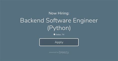 Backend Software Engineer Python