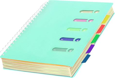 5 Subject Notebook 8 5 X 11 Large Spiral Notebook With Dividers 240 Pages Office