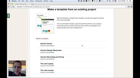 screencast making a template from an existing project youtube