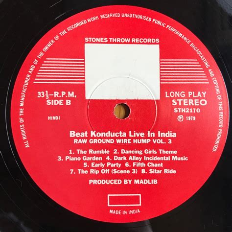 Madlib Beat Konducta Live In India Passtime Records パスタイム レコード