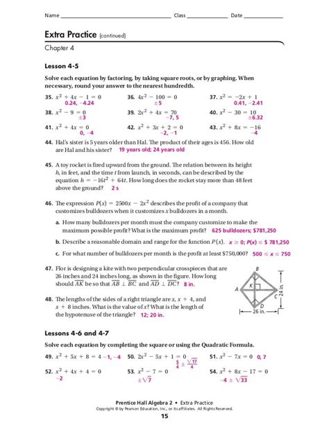 Chapter 4 Extra Practice Answers