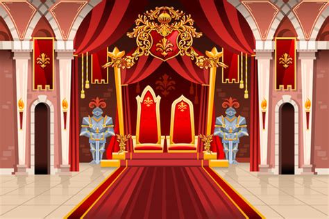 Cartoon King And Queen On Throne