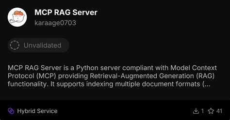 Mcp Rag Server Mcp Servers · Lobehub