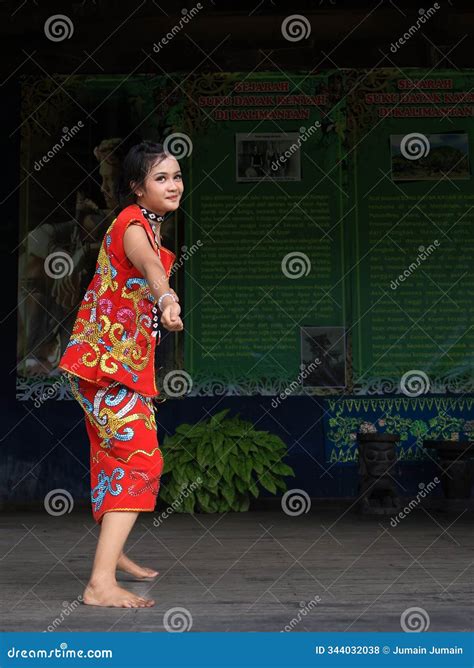 A Portrait Of A Borneo Dayak Tribe Dancer Editorial Photo 344031881