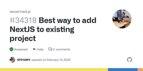 Best Way To Add Nextjs To Existing Project · Vercel Nextjs