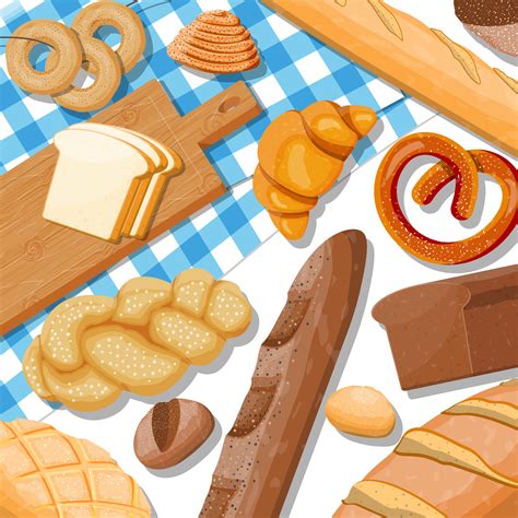 Bread Set On Table 35773681 Png