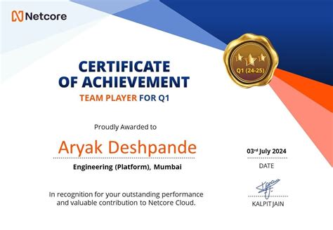 Aryak D On Linkedin Award First Oneteam