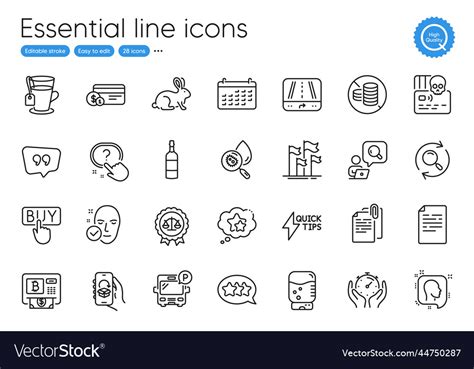 Timer Head And Justice Scales Line Icons Vector Image