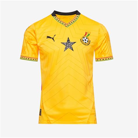 Puma Ghana 2025 Replica Away Shirt Pelé Yellowpuma Black Mens