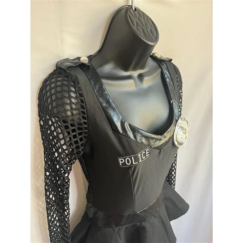 Music Legs Police Woman Halloween Costume Sexy Police Gem