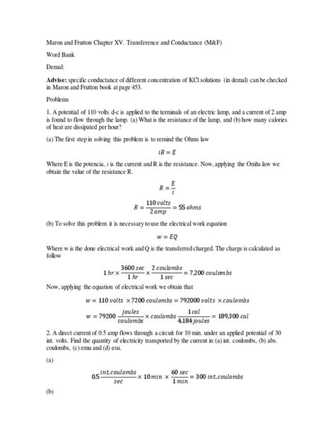 Problems Conductance Pdf Anode Cathode