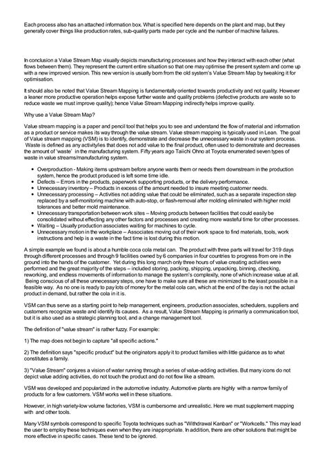 SOLUTION Value Stream Value Stream Mapping Studypool