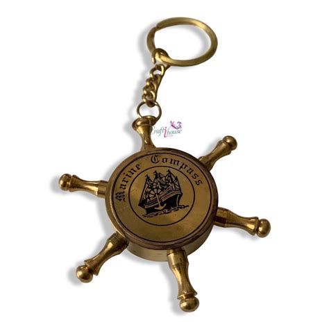 Ship Wheel Compass Ke Chain Brass Key Chain Antique T