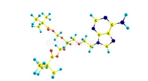 Adefovir Molecular Structure Isolated On White Stock Illustration