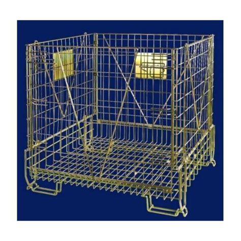 Foldable Stack Wire Mesh Steel Container For Industrial Storage Wire Mesh Container And