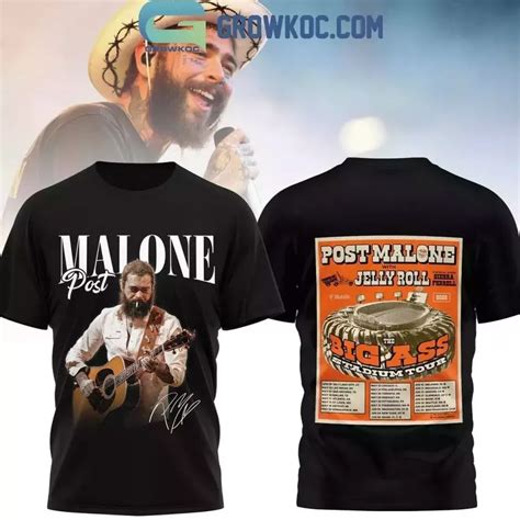 Post Malone Jelly Roll Big Ass Stadium Tour 2025 T Shirt Sold By