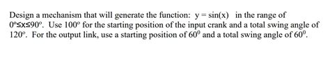 Solved Design A Mechanism That Will Generate The Function Chegg Com