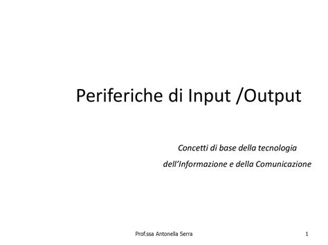 Periferiche Input Output Docsity