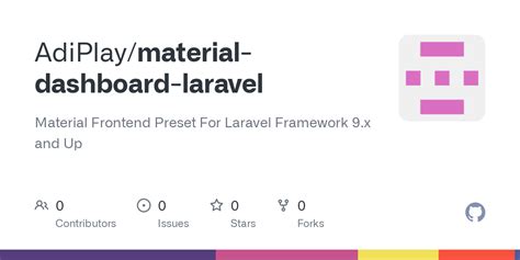 Github Adiplay Material Dashboard Laravel Material Frontend Preset For Laravel Framework X