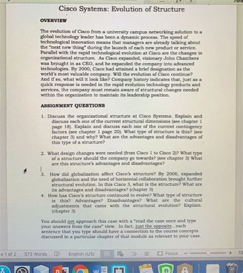 Cisco Systems Evolution Of Structure OVERVIEW The Chegg Com