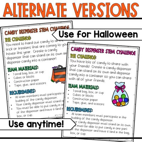 Stem Activities Candy Dispenser Stem Challenge Halloween Tpt