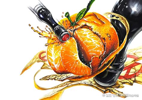 귤 오렌지 기초디자인 과일 구성 도장 표현 균열 자연물 구성 표현 수시 정시 서경대 기초디자인