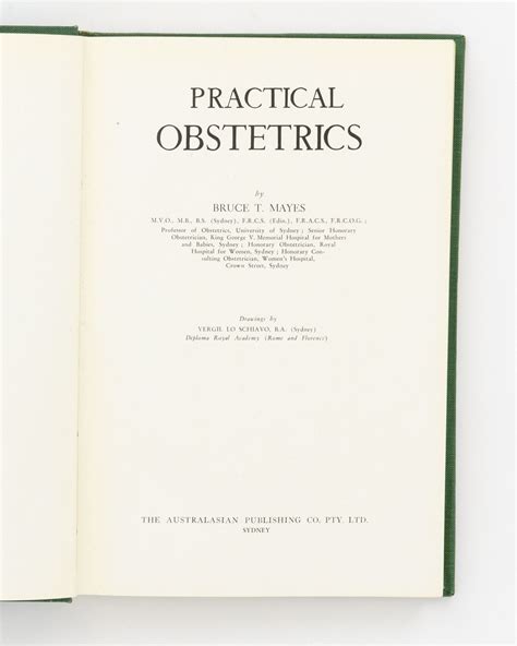 Practical Obstetrics Bruce T Mayes First Edition