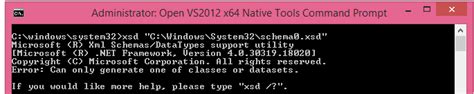 Can Only Generate One Of Classes Or Data Sets Error With Xsdexe Tool