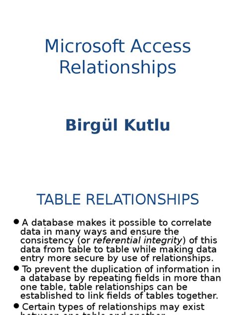 Microsoft Access Relationships Pdf Databases Software