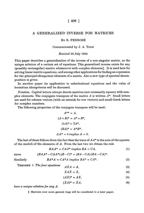 PDF Generalized Inverse Matrices