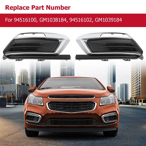 Hecasa For Chevrolet Chevy Cruze 2015 2016 Fog Light Coverbezel Pair