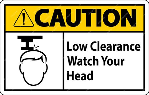 Caution Low Clearance Watch Your Head Sign Premium Vector