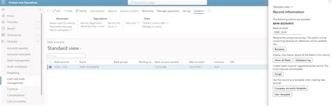 Microsoft Dynamics 365 Finance Bank Account Rename Issue Solving