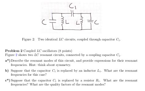 Solved Figure 2 Two Identical Lc Circuits Coupled Through