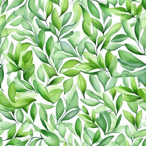 Premium Ai Image Green Leaves Pattern