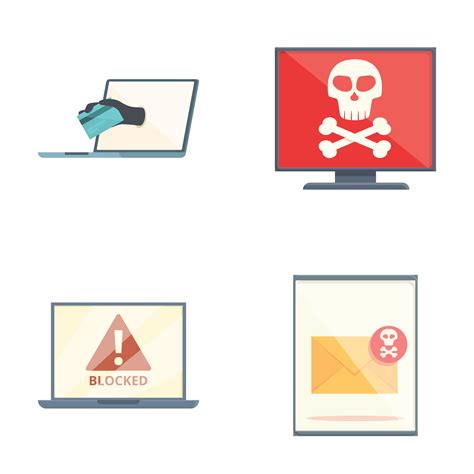 Set Of Computer Security Icons Vector Art At Vecteezy