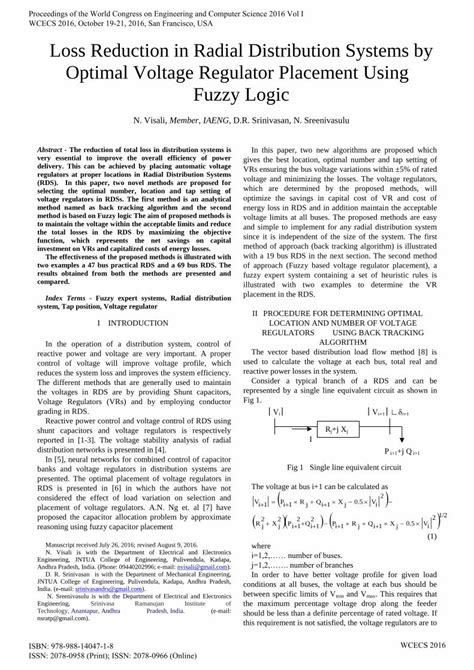 Pdf Loss Reduction In Radial Distribution Systems By … Reduction In Radial Distribution