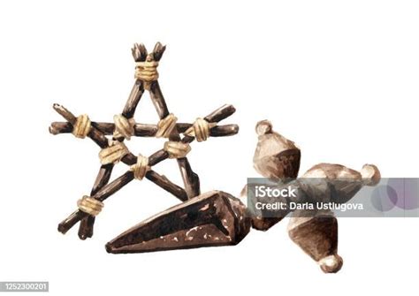 Symbole De Pentagramme Fabriqué À Partir De Branches Reliées Par Des