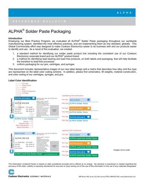 Alpha Solder Paste Packaging