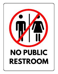 Bathroom Sign Template No Public Restroom Download Printable Pdf