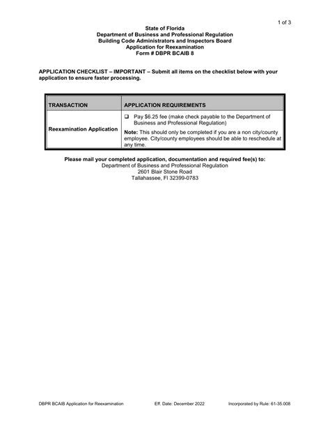 Form Dbpr Bcaib8 Download Printable Pdf Or Fill Online Application For